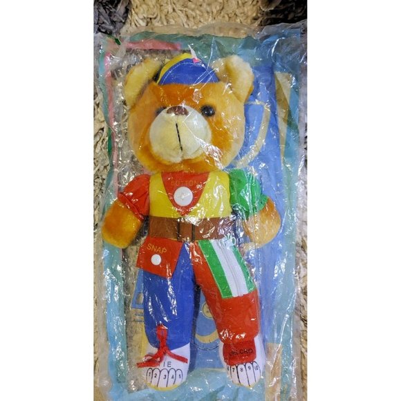 Unbranded | Toys | Vintage Teddy Bear Interactive Skills Zipper Tie ...